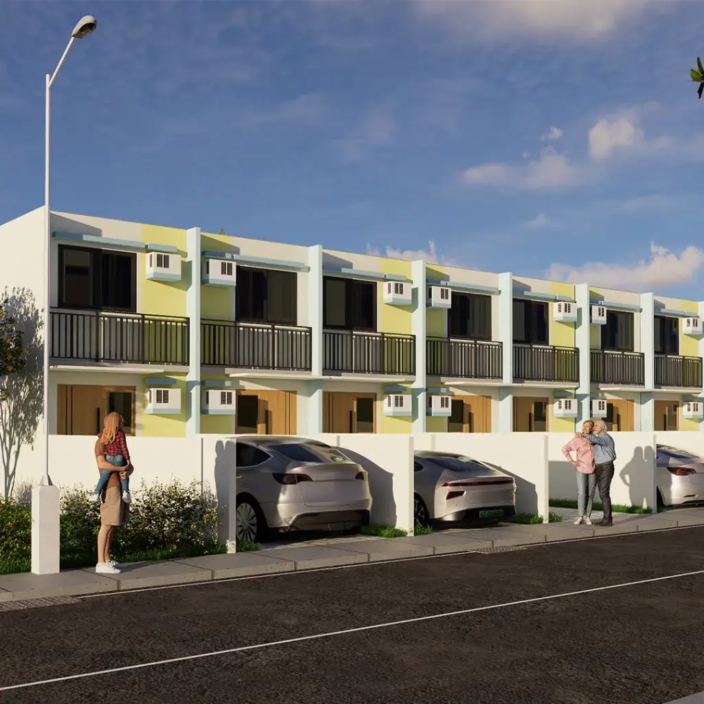 Modular House- 2 Storey Row House with Carport and Balcony | CSC Shop
